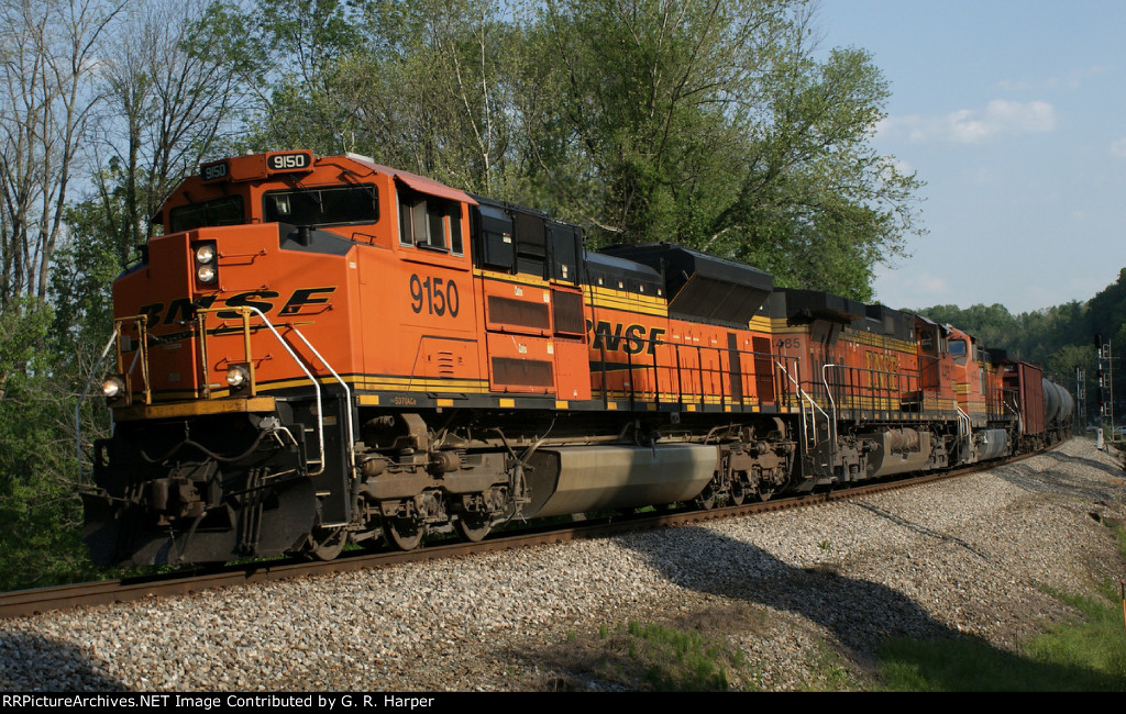 K12503, empty oil train westbound, passing west end Reusens siding.